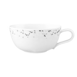 Tasse Seltmann Weiden "Liberty Brace", wei&szlig;, grau, B:13,2cm H:5,2cm &Oslash;:10,7cm, Porzellan, Trinkgef&auml;&szlig;e, Tasse, Teetasse