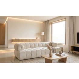 3-Sitzer Home Affaire "APERIRE Design-Sofa, moderne Steppung, Breite 225 cm", creme, B:225cm H:77cm T:100cm, 100% Polyester, Sofas, mit Wellenunterfederung, gem&uuml;tlich und modern, komfortables Sitzgef&uuml;hl