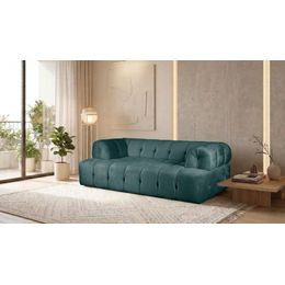 2-Sitzer Home Affaire "APERIRE Design-Sofa, moderne Steppung, Breite 180 cm", petrol, B:180cm H:77cm T:100cm, 100% Polyester, Sofas, mit Wellenunterfederung, gem&uuml;tlich und modern, komfortables Sitzgef&uuml;hl