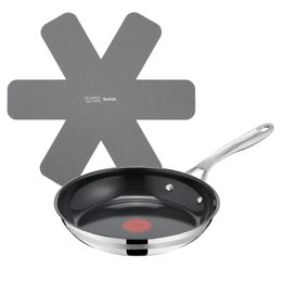 Bratpfanne Tefal "Jamie Oliver Smart Cook", edelstahl, schwarz, B:25,5cm H:9,3cm L:46,1cm &Oslash;:24cm, Pfannen, Bratpfanne, Antihaftbeschichtete Keramikoberfl&auml;che, Thermo-Spot, Induktion