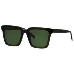 Sonnenbrille Tom Tailor "Modell 676001", Damen, dunkelgr&uuml;n, leicht transparent, Sonnenbrillen Sonnenbrille, Form Karree/Eckig, Logoschriftzug auf B&uuml;gel, Kunststofffassung