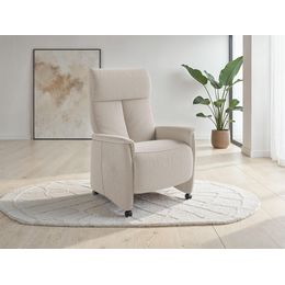 Sit & More TV-Sessel SIT & MORE "Cremona Comfort", creme, B:76cm H:119cm T:84cm, 100% Polyester, Sessel, wahlweise manuell oder elektrischer Funktion mit Akku