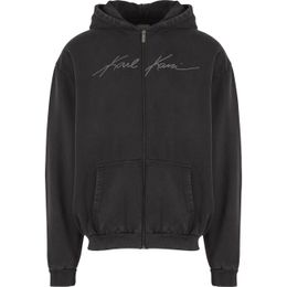 Sweatjacke Karl Kani "Karl Kani Karl Kani Autograph Heavy OS Zip Hoodie", Herren, Gr. L, schwarz, 100% Baumwolle, unifarben, Sweatjacken Sweatjacke