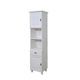 Hochschrank OTTO HOME "Rauna", wei&szlig;, B:44cm H:180cm T:39cm, Massivholz, Schr&auml;nke, Hochschrank, aus massiver Kiefer, Breite 44 cm, Rillenoptik, made in EU
