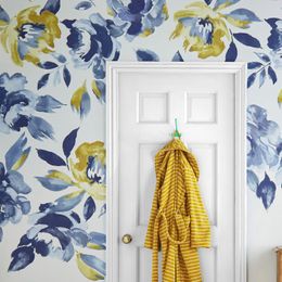 Fototapete Joules "Ocean Bloom Cr&egrave;me Mural 300x280cm", blau, B:3m L:2,8m, Vlies, Tapeten, floral