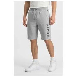 Sweatshorts Alpha Industries "Jersey Short", Herren, Gr. 3XL, N-Gr, grau (grau heather), angeraute Sweatware, Obermaterial: 100% Baumwolle, bedruckt, schmal, Hosen Sweatshorts