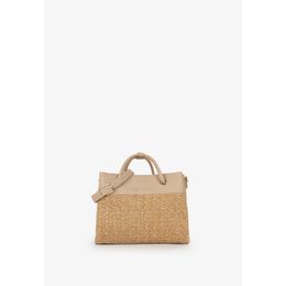 Valentino Handbags Shopper VALENTINO BAGS "ALEXIA SUMMER", Damen, Gr. B/H/T: 35cm x 27cm x 14cm, naturale, Jute, Taschen Shopper, Damen Handtasche, Umh&auml;ngetasche, Schultertasche mit Logoschriftzug
