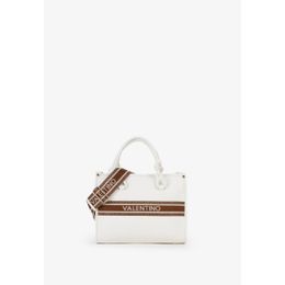 Valentino Handbags Shopper VALENTINO BAGS "AELLA", Damen, Gr. B/H/T: 32cm x 24,5cm x 11cm, bianco, Lederimitat, Taschen Shopper, Damen Umh&auml;ngetasche mit Kontrastbesatz