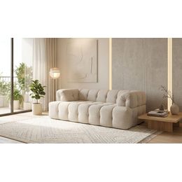 2-Sitzer Home Affaire "APERIRE Design-Sofa, moderne Steppung, Breite 180 cm", creme, B:180cm H:77cm T:100cm, 100% Polyester, Sofas, mit Wellenunterfederung, gem&uuml;tlich und modern, komfortables Sitzgef&uuml;hl
