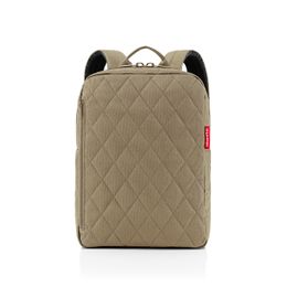 Rucksack Reisenthel "Reisenthel classic backpack M", Herren, Gr. B/H/T: 28cm x 39cm x 12cm, rhombus olive, Polyester, unifarben, Rucks&auml;cke Rucksack
