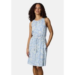 Ragwear Damen Blusenkleid "Sanai Print YOUMODO"blau, Gr. L, Material: 100% Viskose, Kleider, Sommerkleid mit Schn&uuml;rung und modischem Print