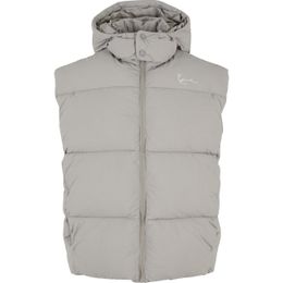Steppweste Karl Kani "Karl Kani Karl Kani Small Signature Puffer Vest", Herren, Gr. S, light grau, 100% Polyimid, Westen Steppweste
