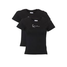 T-Shirt Karl Kani "Karl Kani Damen", Damen, Gr. L, schwarz, 95% Baumwolle, 5% Elasthan, bedruckt, slim fit, Rundhals, Shirts T-Shirt