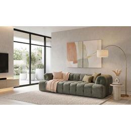 3-Sitzer Home Affaire "APERIRE Design-Sofa, moderne Steppung, Breite 225 cm", oliv, B:225cm H:77cm T:100cm, 100% Polyester, Sofas, mit Wellenunterfederung, gem&uuml;tlich und modern, komfortables Sitzgef&uuml;hl