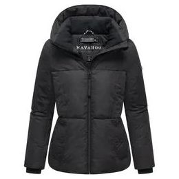 Winterjacke Navahoo "Fl&uuml;sterfee 14", Damen, Gr. M (38), schwarz, Obermaterial: 100% Polyester. Innenfutter: 100% Polyester. Wattierung: 100% Polyester. &Auml;rmelfutter: 100% Polyester, gerade h&uuml;ftlang, hoch geschlossener Ausschnitt, &Auml;rmel ohne &Auml;rmelschlitz Rippstrickb&uuml;ndchen, Jacken Winterjacke, Winter Steppjacke mit Kapuze