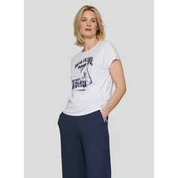 Print-Shirt Rabe "T-Shirt", Damen, Gr. 44, wei&szlig;, 48%Baumwolle 48%Modal 4%Elasthan, unifarben, gerade, Shirts