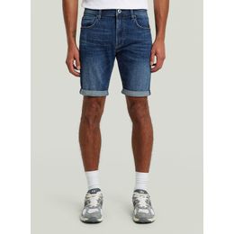 G-Star Raw 5-Pocket-Hose G-STAR "3301 Slim Shorts", Herren, Gr. 30, worn in blau galena, Obermaterial: 65% Baumwolle, 27% Baumwolle, 6% Elastomultiester, 2% Elasthan, Hosen 5-Pocket-Hose