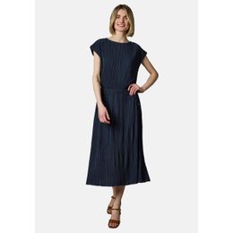 Plisseekleid Ragwear "Galit YOUMODO", Damen, Gr. L (40), Normalgr&ouml;&szlig;en, navy, Material: 65% Polyester, 35% Viskose, figurumspielend ca. Mitte Wade, ohne Ausschnitt, Fledermaus&auml;rmel, Kleider, Lockeres Plissee-Sommerkleid