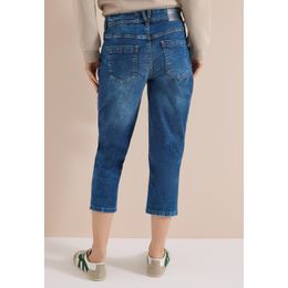 Slim-fit-Jeans Cecil, Damen, Gr. 25, L&auml;nge 20, dunkelblau wash, Jeans, 78% Baumwolle, 20% Polyester, 2% Elasthan, unifarben, 3/4-L&auml;nge, Jeans Slim-fit-Jeans, Middle Waist
