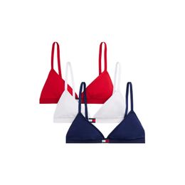 Triangel-BH "3 PACK TRIANGLE", Damen, Gr. S (36), N-Gr, wei&szlig; (wei&szlig;, primary rot, preppy navy), Jersey, Obermaterial: 95% Baumwolle, 5% Elasthan, Tommy Hilfiger Underwear, k&ouml;rpernah, BHs Triangel-BH