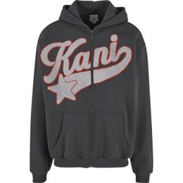 Sweatjacke Karl Kani "Karl Kani Karl Kani Kani Star Logo OS Full Zip Hoodie", Herren, Gr. XL, anthrazit, lightgrau, 80% Baumwolle, 20% Polyester, Sweatjacken Sweatjacke