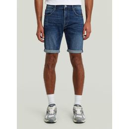 G-Star Raw 5-Pocket-Hose G-STAR "3301 Slim Shorts", Herren, Gr. 27, worn in blau galena, Obermaterial: 65% Baumwolle, 27% Baumwolle, 6% Elastomultiester, 2% Elasthan, Hosen 5-Pocket-Hose