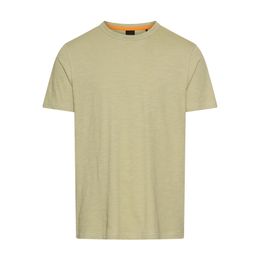 T-Shirt BOSS Orange "Tegood", Herren, Gr. M, gr&uuml;n (open gr&uuml;n370), Single Jersey, Obermaterial: 100% Baumwolle, regular fit normal, Rundhals, eingesetzt eingefasste Kante, Shirts T-Shirt, Rundhalsausschnitt, Regular Fit, Logoschriftzug