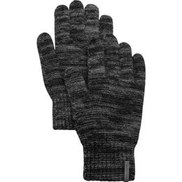 Strickhandschuhe Chillouts, Herren, Gr. M-L, schwarz (schwarz meliert), Kunstfaser, meliert, Handschuhe, dunkle, warme Strickhandschuhe mit elastischem B&uuml;ndchen