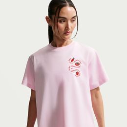 T-Shirt Nike Sportswear "W NSW CLSC BF CAFE TOMATO TEE", Damen, Gr. L, pink foam, Obermaterial: 100% Baumwolle, Shirts T-Shirt, lockere Passform, f&uuml;r Freizeit und Alltag