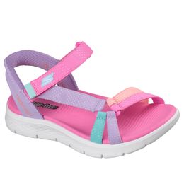 Sandale Skechers "GO WALK FLEX SANDAL", M&auml;dchen, Gr. 27, multifarben, Textil, Schuhe Sandale, Sommerschuh mit Klettverschluss, Gr&ouml;&szlig;enschablone zum Download