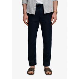 Leinenhose Superdry "MERCHANT LINEN PANT", Herren, Gr. L, N-Gr, eclipse navy, Web, Obermaterial: 100% Leinen, unifarben, regular fit normal, Hosen