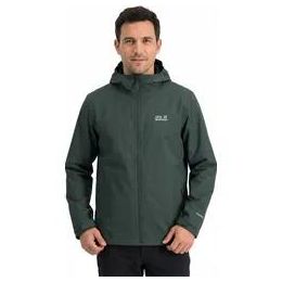 Regenjacke Jack Wolfskin "OUTROVERT 2L JKT M", Herren, Gr. L (52), sago palm, Web, Obermaterial: 100% Polyester. Futter: 100% Polyester, unifarben, Basic normal, mit verstellbarem Klettverschluss, Jacken Regenjacke, wasserdicht, atmungsaktiv, &Uuml;bergangsjacke