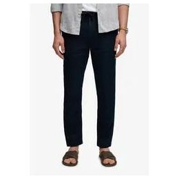 Leinenhose Superdry "MERCHANT LINEN PANT", Herren, Gr. L, N-Gr, eclipse navy, Web, Obermaterial: 100% Leinen, unifarben, regular fit normal, Hosen