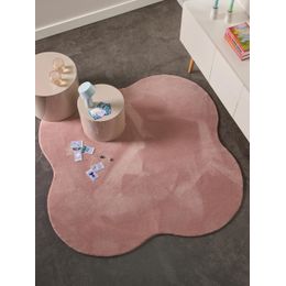 Hochflor Shaggyteppich Yumi Pink 160x160 cm - Hochflor Teppich f&uuml;r Wohnzimmer
