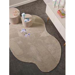 Hochflor Shaggyteppich Yumi Beige 120x170 cm - Hochflor Teppich f&uuml;r Wohnzimmer