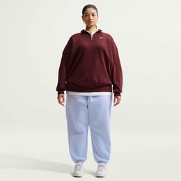 Sporthose Nike Sportswear "W NSW PHNX FLC HR OS PANT 2", Damen, Gr. 4X, N-Gr, hydrogen blu, Obermaterial: 80% Baumwolle, 20% Polyester, Hosen Sporthose, aus Fleece, mit Taschen, Oversize-Passform, mit hohem Taillenbund