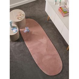 Hochflor Shaggyteppich Yumi Pink 70x200 cm - Bettvorleger f&uuml;r Schlafzimmer