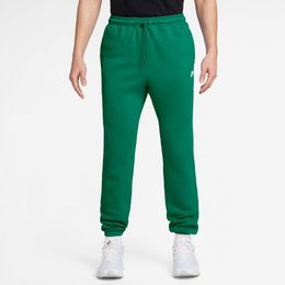 Sporthose Nike Sportswear "M NK CLUB BB CUFF PANT", Herren, Gr. XS, N-Gr, malachite, malachite, wei&szlig;, Obermaterial: 80% Baumwolle, 20% Polyester, Hosen Sporthose, mit angerautem Fleece innen, mit seitlichen Taschen