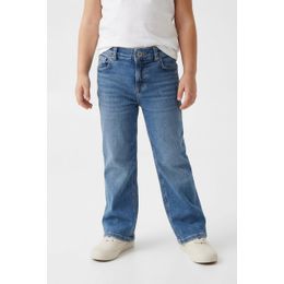 Weite Jeans KIDS Only "KOGMADISON BLUSH WIDE DNM CRO37 NOOS", M&auml;dchen, Gr. 164, N-Gr, blau (medium blau denim), Denim/Jeans, Obermaterial: 72% Baumwolle, 20% Polyester, 6% Elastomultiester, 2% Elasthan, unifarben, weit kn&ouml;chellang, Jeans
