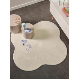 Hochflor Shaggyteppich Yumi Ivory 160x160 cm - Hochflor Teppich f&uuml;r Wohnzimmer