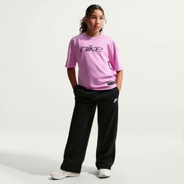Sporthose Nike Sportswear "Nike Sportswear Kids' Loose Open-Hem Pants", Kinder, Gr. XL (164/170), N-Gr, schwarz, wei&szlig;, Sweatware, Obermaterial: 80% Baumwolle, 20% Polyester, unifarben, Basic lang, Hosen Sporthose, mit Logostickerei, mit Eingrifftaschen, sportlicher Stil