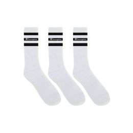 Tennissocken Champion "Seasonal Crew Socks", Damen, Gr. 35-38, wht, wht, wht, Baumwollmischung, geringelt, unifarben, elastisch, Socken Tennissocken, f&uuml;r den aktiven Alltag und sportlichen Stil, aus Baumwollmischung