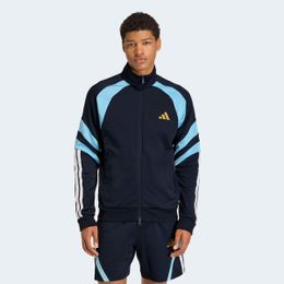 Trainingsjacke adidas Sportswear "HOUSE OF TIRO NATIONS PACK TRACK", Damen, Gr. L, night navy, ice blau, wei&szlig;, Obermaterial: 53% Baumwolle, 47% Polyester, normal, Jacken Trainingsjacke