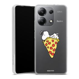DeinDesign Xiaomi Redmi Note 13 4G Handy Silikon H&uuml;lle Case transparent Handyh&uuml;lle Peanuts Pizza Snoopy Silikon Case