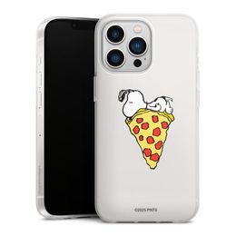 DeinDesign iPhone 13 Pro Handy Silikon H&uuml;lle Case transparent Handyh&uuml;lle Peanuts Pizza Snoopy Silikon Case