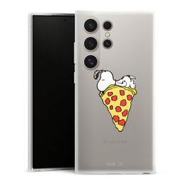 DeinDesign Galaxy S24 Ultra Handy Silikon H&uuml;lle Case transparent Handyh&uuml;lle Peanuts Pizza Snoopy Silikon Case