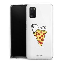DeinDesign Galaxy A41 Handy Silikon H&uuml;lle Case transparent Handyh&uuml;lle Peanuts Pizza Snoopy Silikon Case