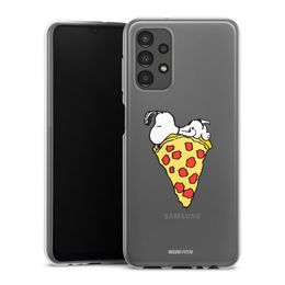 DeinDesign Galaxy A13 4G Handy Silikon H&uuml;lle Case transparent Handyh&uuml;lle Peanuts Pizza Snoopy Silikon Case