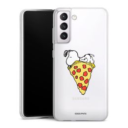 DeinDesign Galaxy S21 FE 5G Handy Silikon H&uuml;lle Case transparent Handyh&uuml;lle Peanuts Pizza Snoopy Silikon Case
