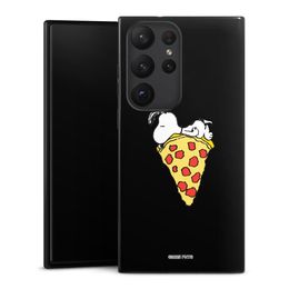 DeinDesign Galaxy S23 Ultra Handy Silikon H&uuml;lle Case schwarz Handyh&uuml;lle Peanuts Pizza Snoopy